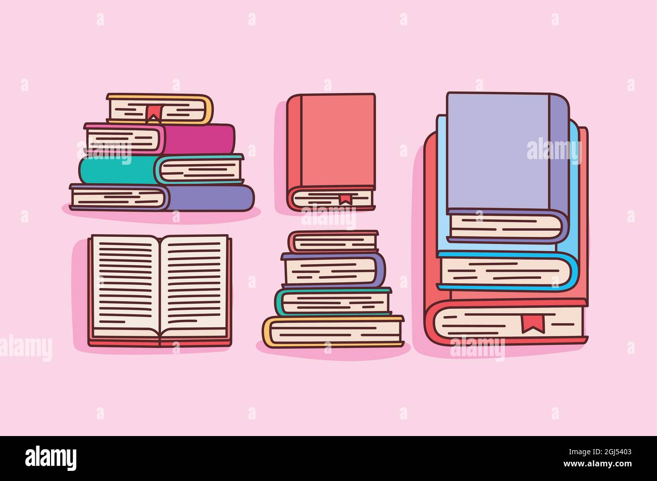 five book stacks Stock Vector Image & Art - Alamy