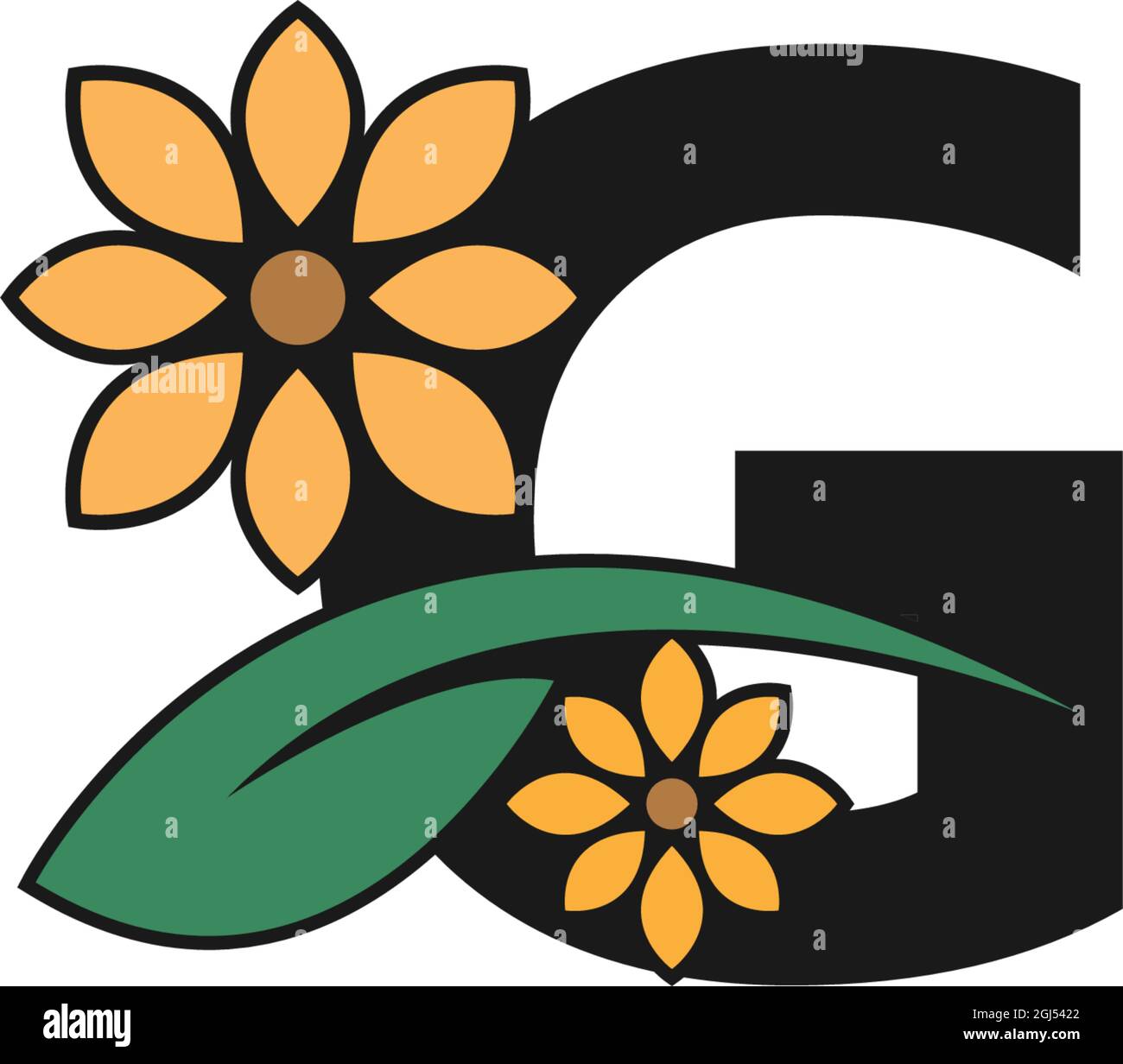 a letter with flowers icon logo design vector template Stock Vector ...