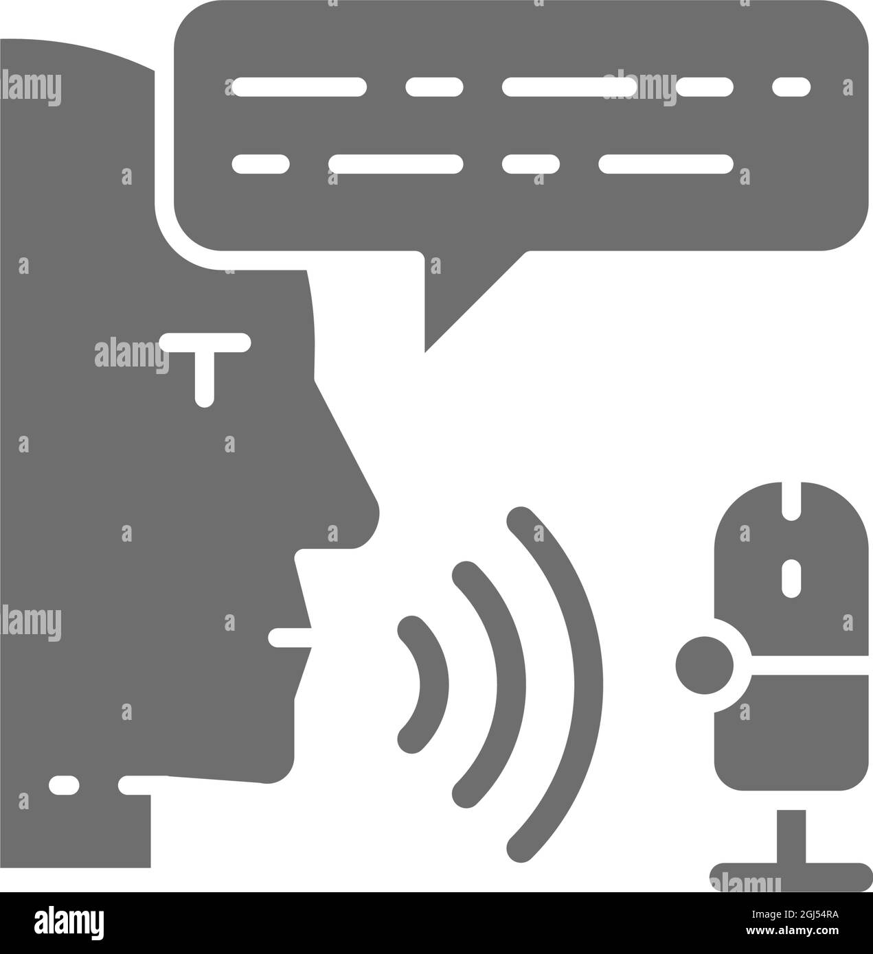 Radio host, sound record, broadcast, dj grey icon Stock Vector Image ...