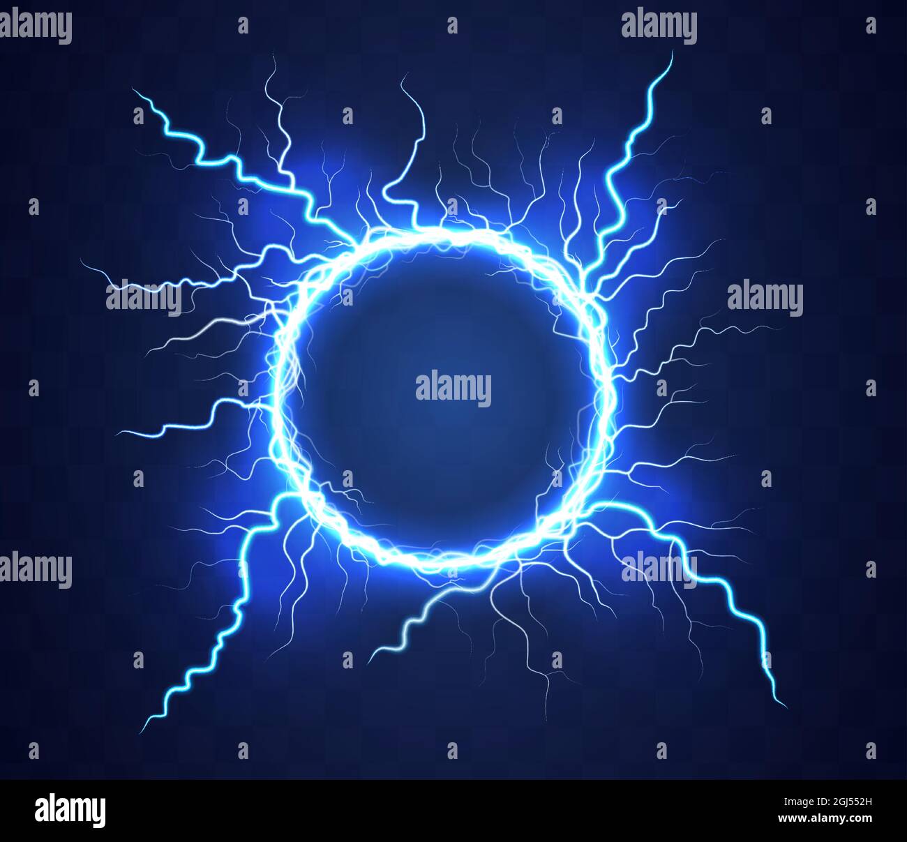 Realistic circle of thunder storm lightnings Stock Vector Image & Art ...