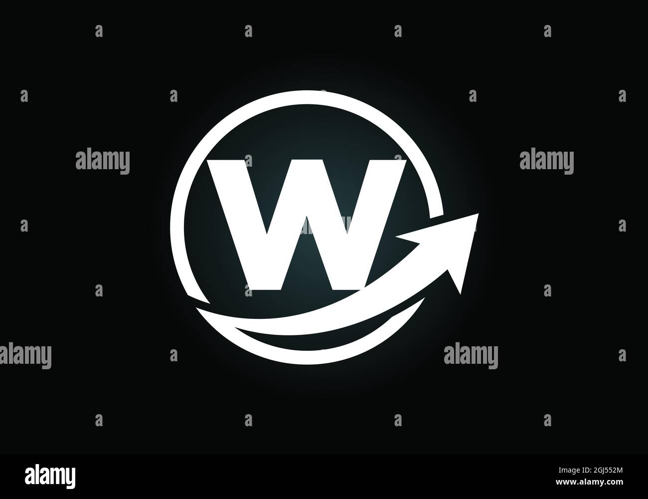 Initial W monogram alphabet symbol design incorporated with the arrow ...