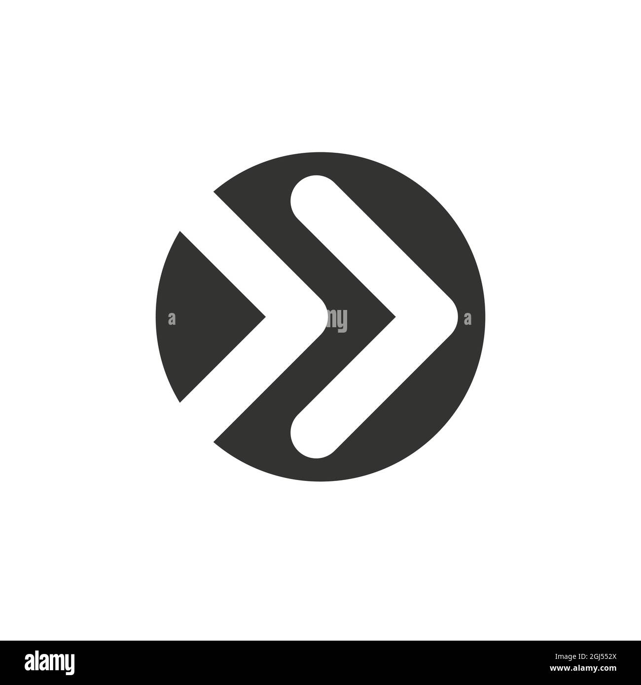 Black vector chevron arrows pointing right in circle, three arrows in ...