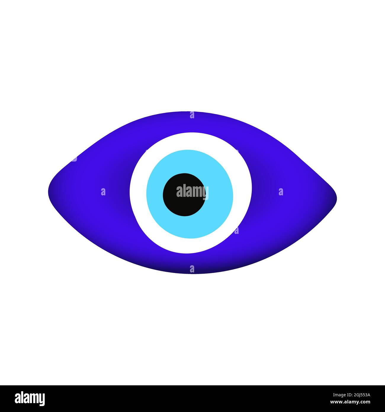 Blue oriental evil eye symbol amulet flat style design vector ...