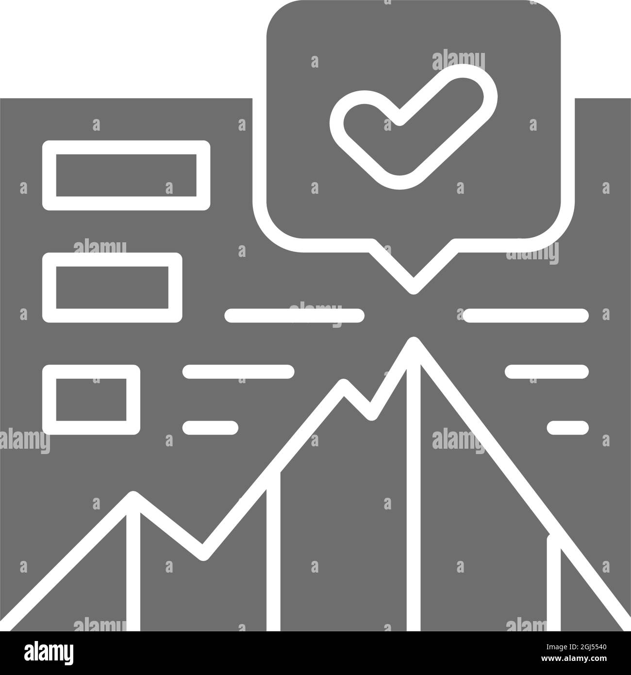 Growth chart, presentation grey icon. Isolated on white background ...