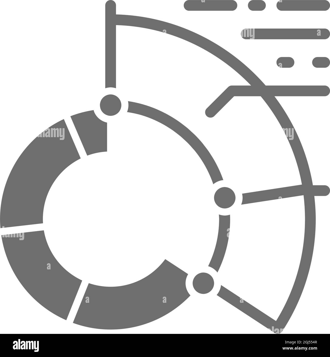 Statistics, pie chart, reports, graph, business plan grey icon Stock ...