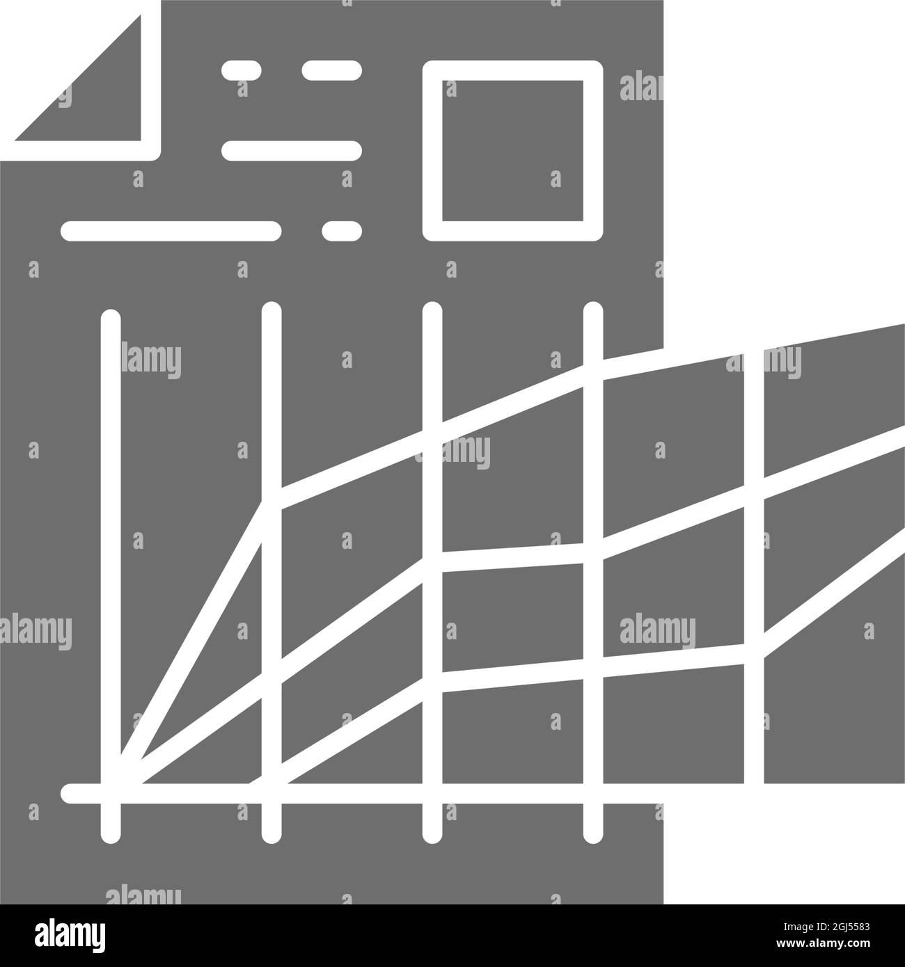 Document with graphs, progress, comparisons grey icon Stock Vector ...