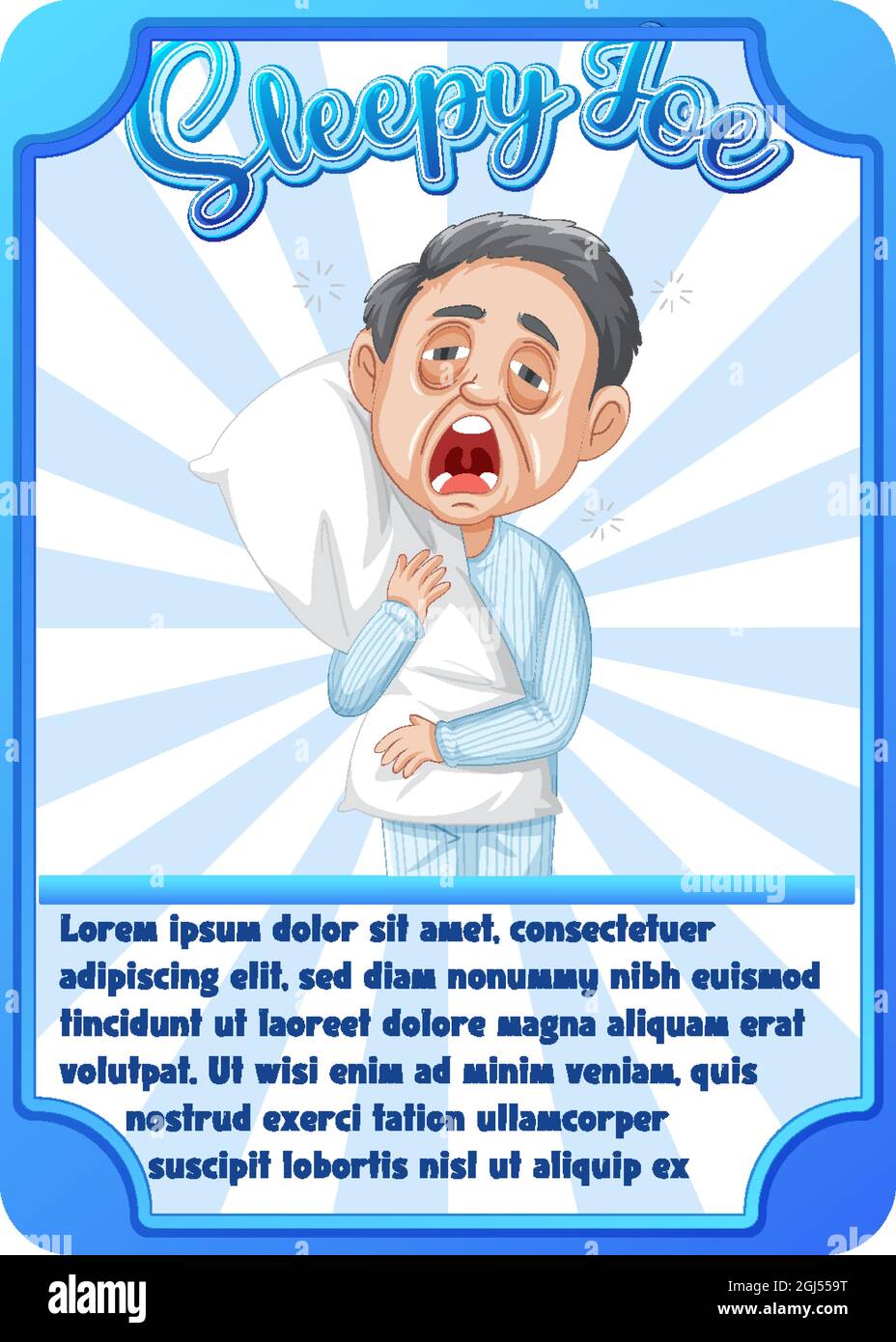 Character game card template with word Sleepy Joe illustration Stock ...