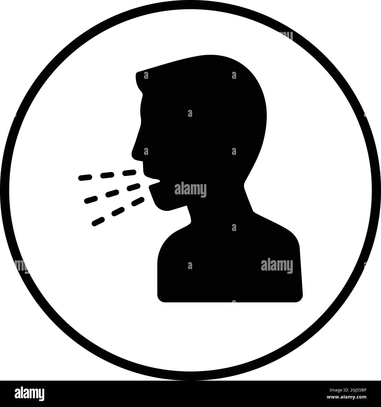 Coronavirus, coughing icon is isolated on white background. Use for ...