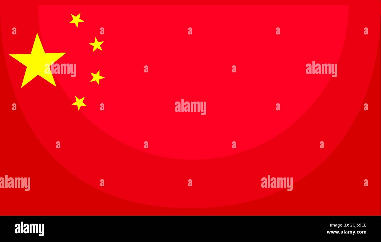 China flag in cartoon style isolated on white background illustration ...