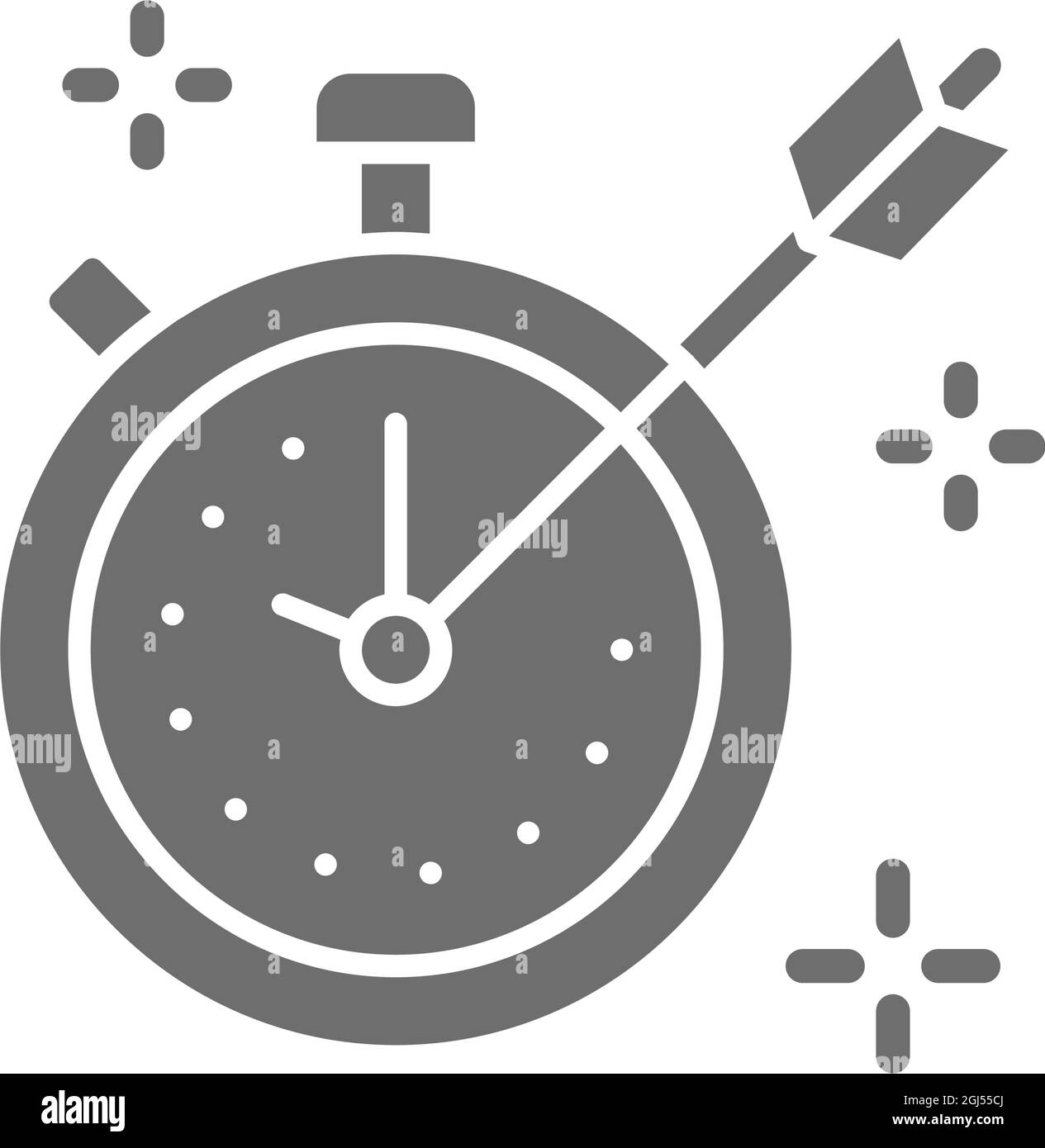 Stopwatch with marks and arrow grey icon Stock Vector Image & Art - Alamy