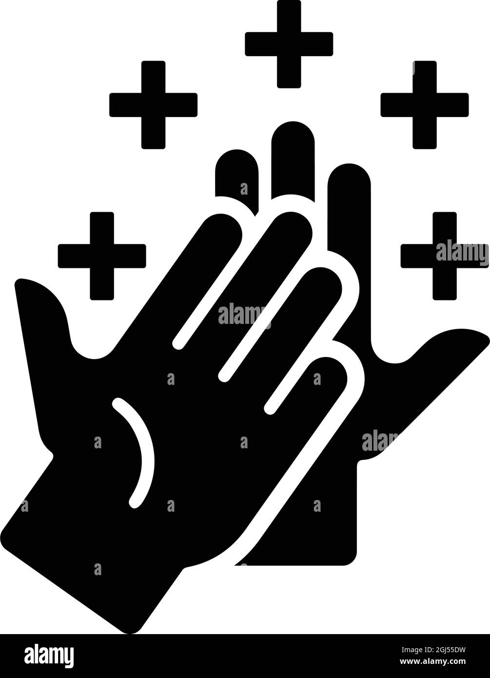 Clean, hands icon is isolated on white background. Use for graphic and ...