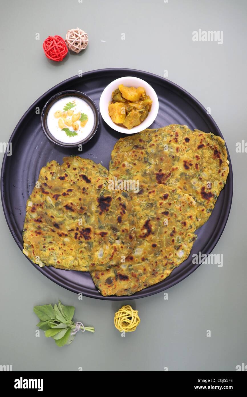A Food called Methi paratha or Methi thepla is an Indian breakfast dish ...
