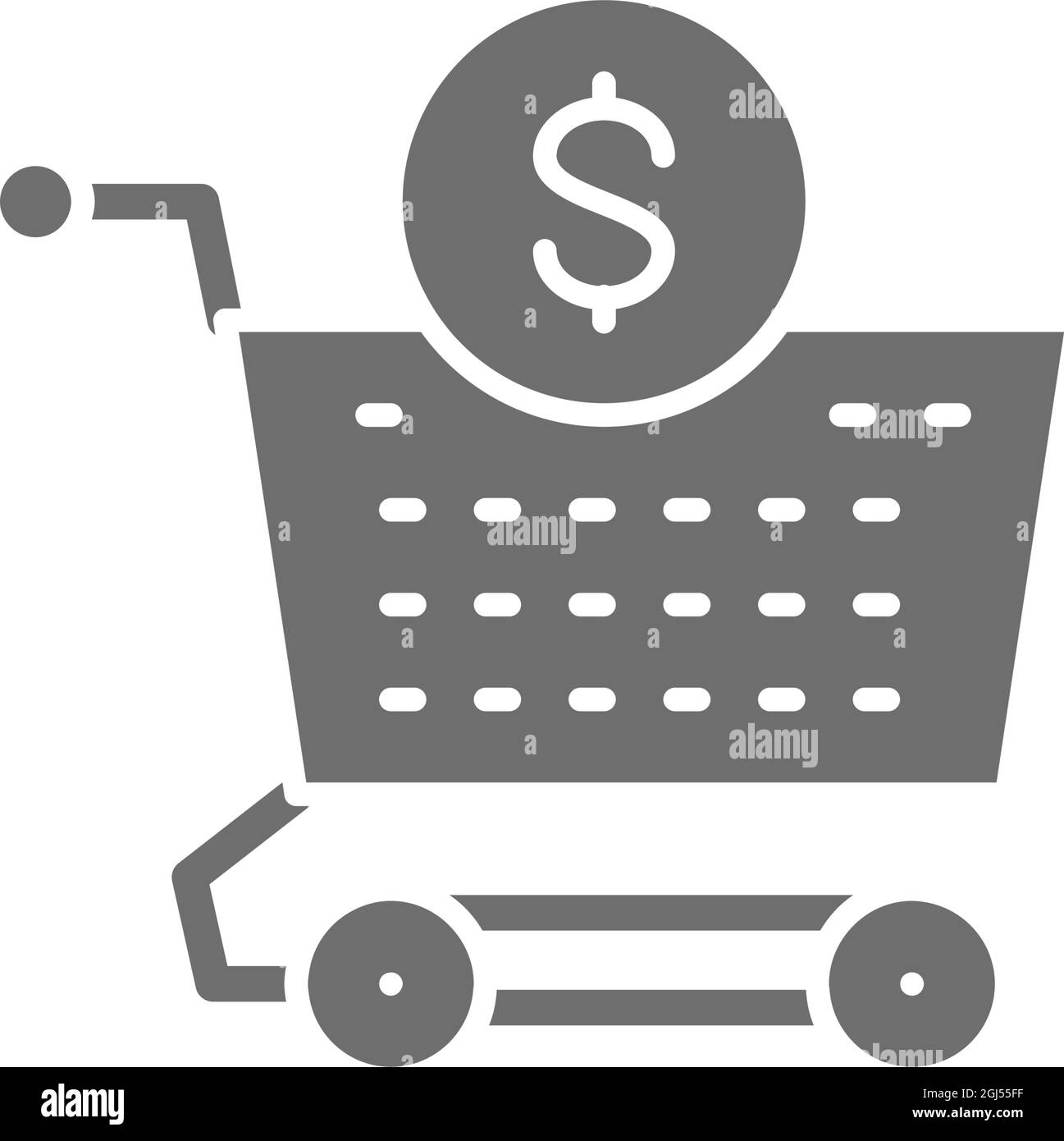 Vector cart, money, investment, deposit grey icon Stock Vector Image ...