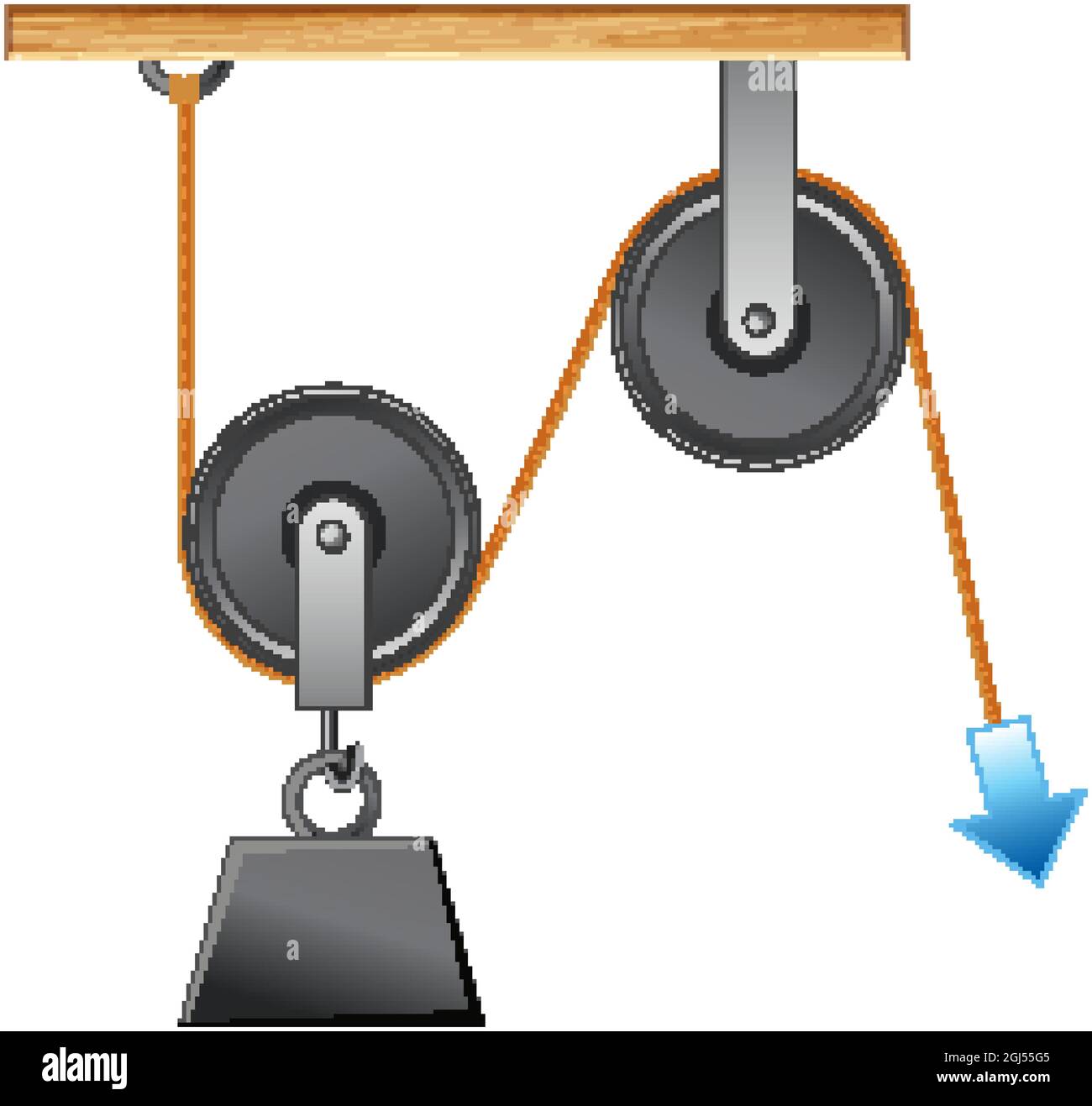 Science experiment on force and motion with pulley illustration Stock ...