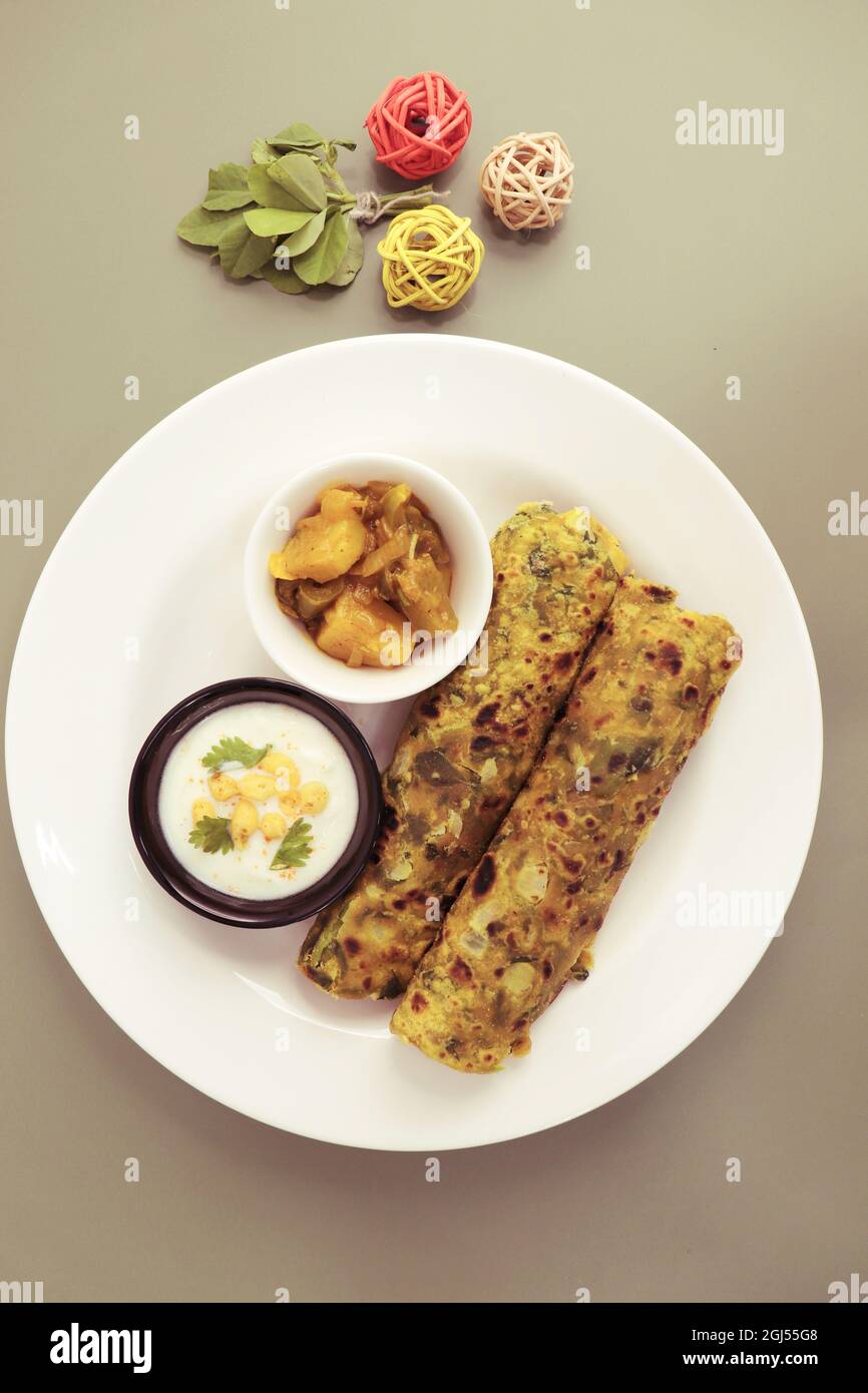 A Food called Methi paratha or Methi thepla is an Indian breakfast dish ...