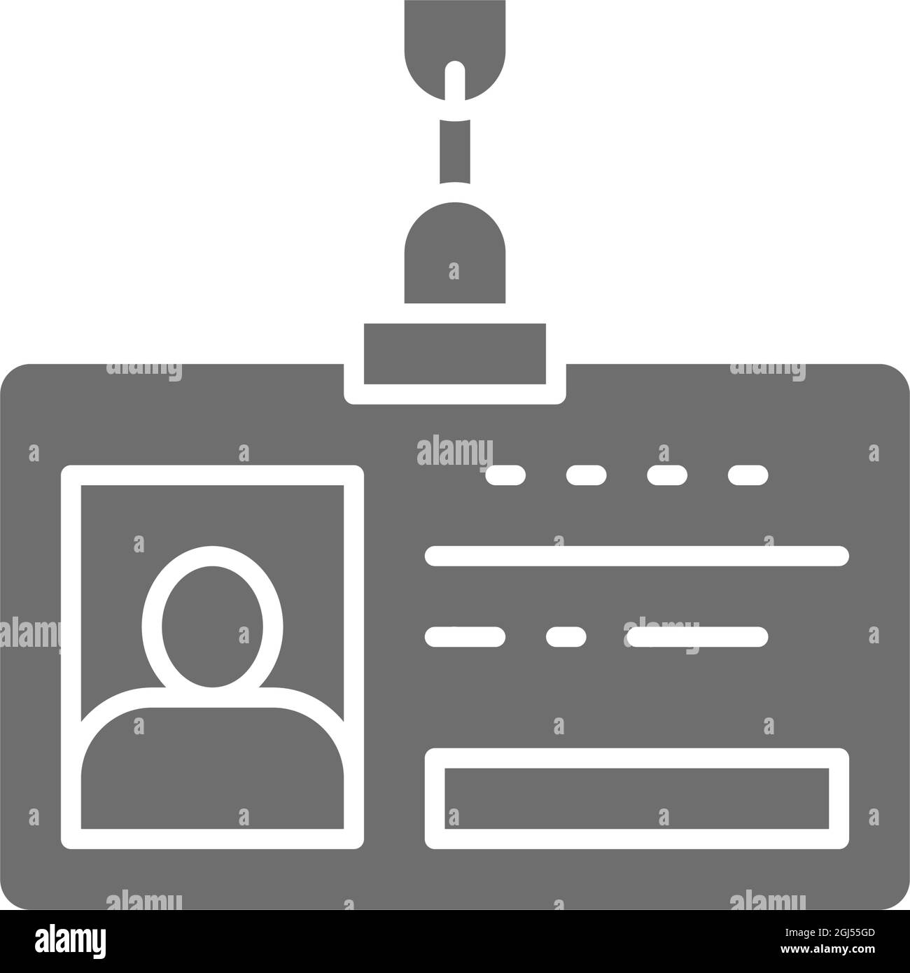 Employee pass, id card, identity profile grey icon Stock Vector Image ...