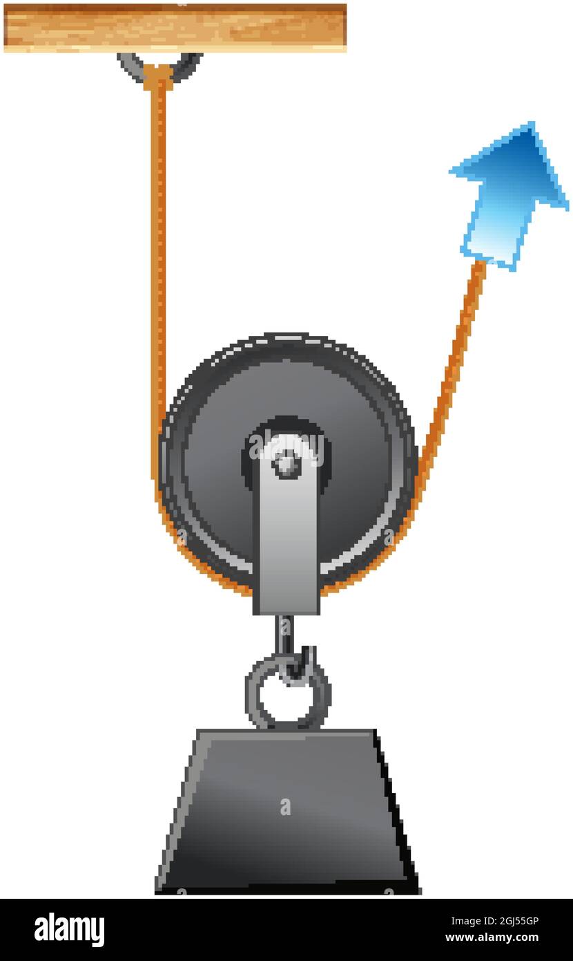 Science experiment on force and motion with pulley illustration Stock ...