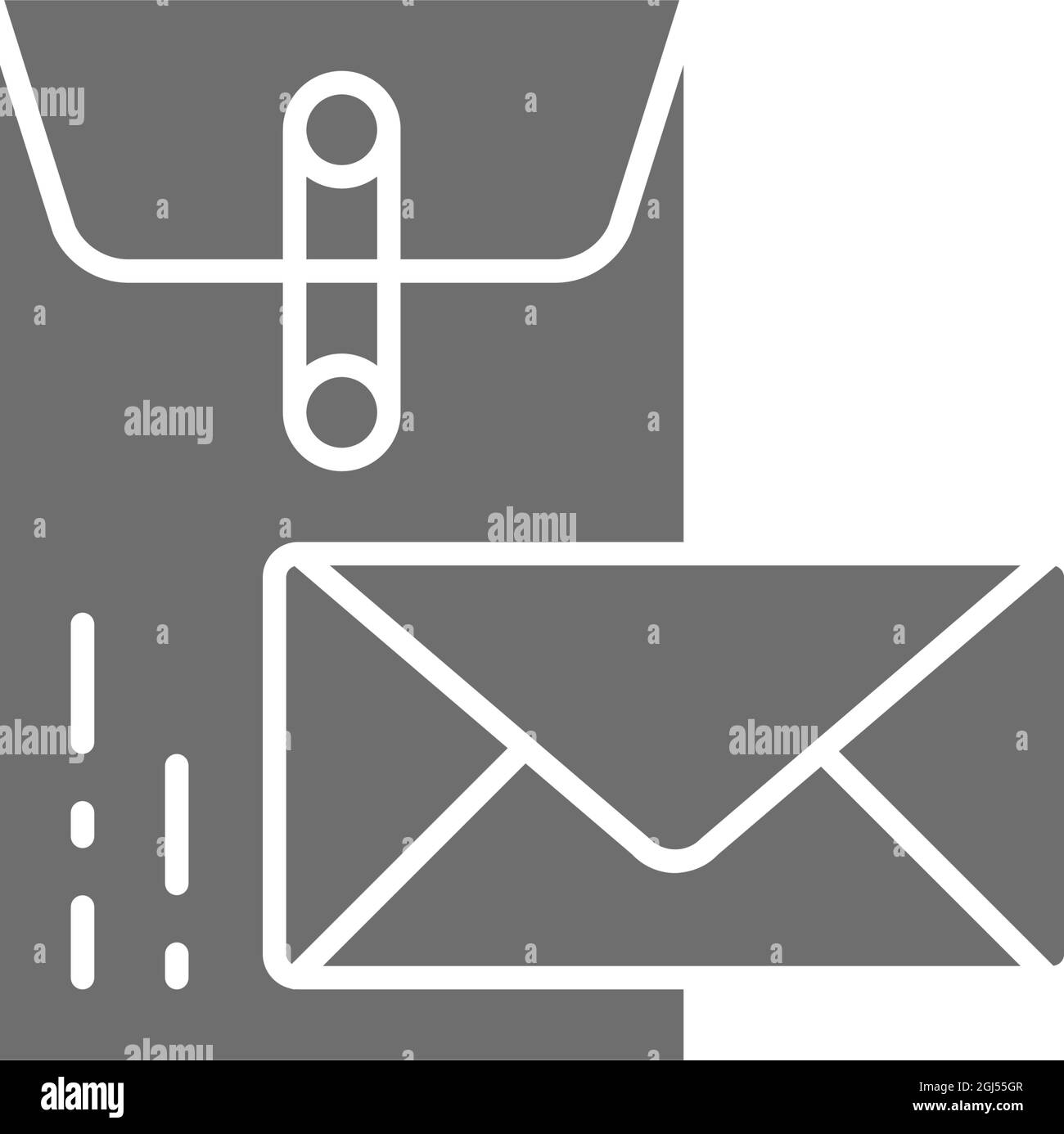 Large and small envelopes, post, business letters grey icon Stock ...
