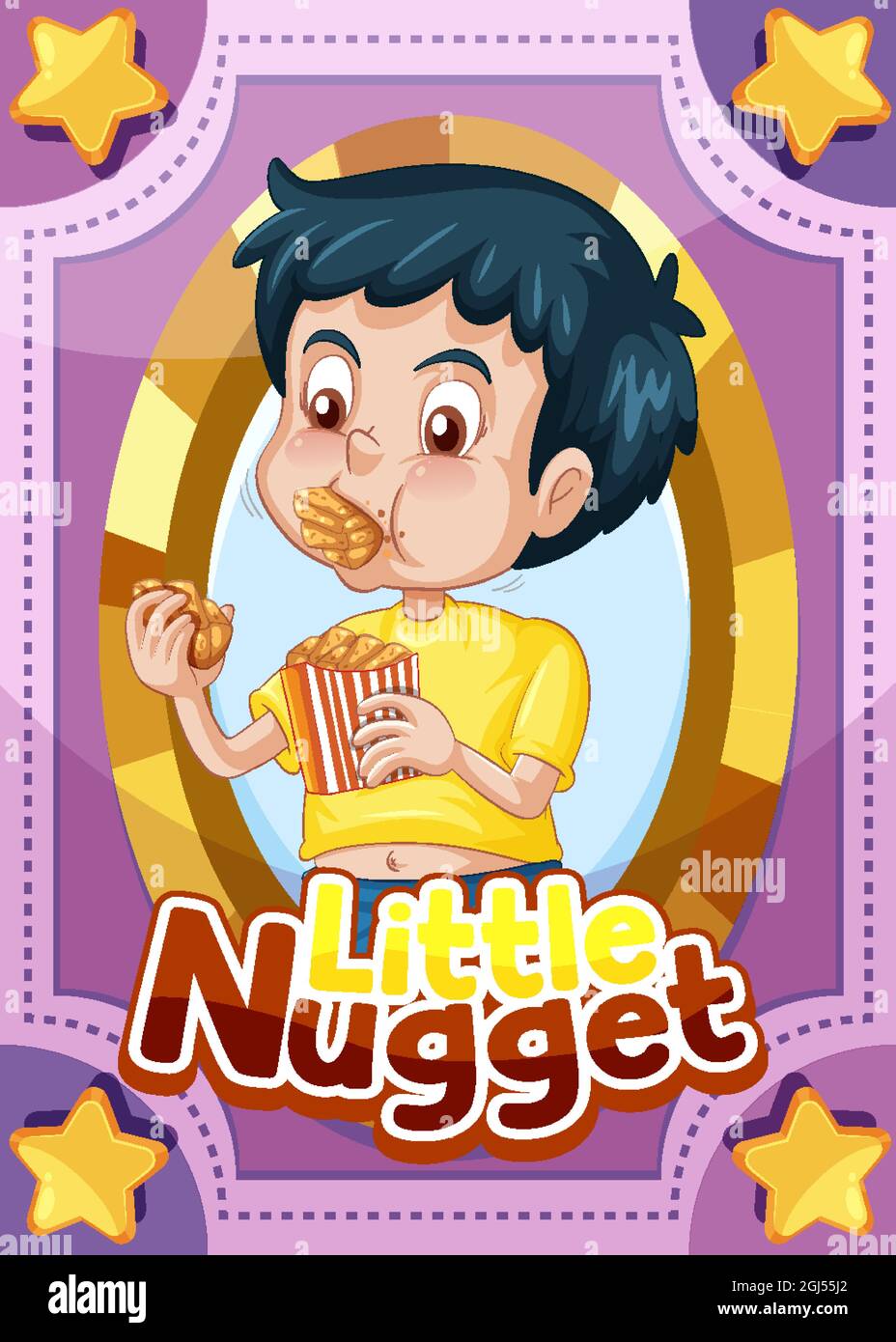 Character game card with word Little Nugget illustration Stock Vector ...