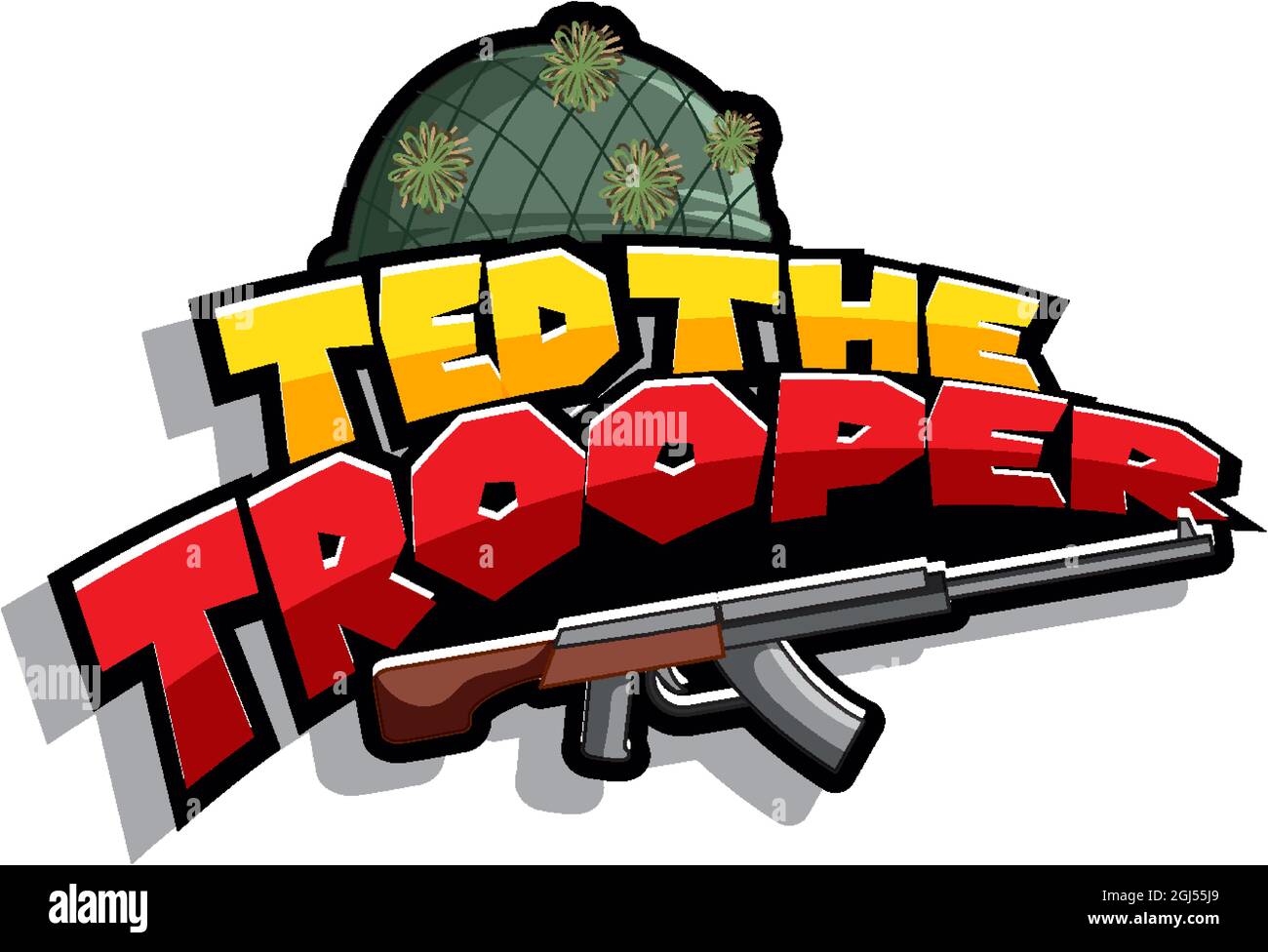 Ted The Trooper logo text design illustration Stock Vector Image & Art ...