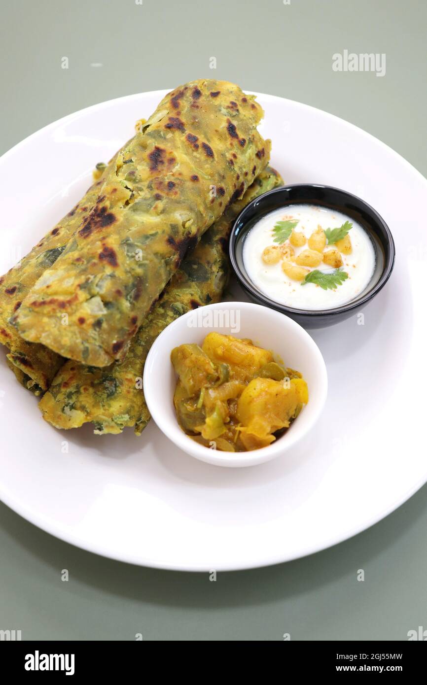 A Food called Methi paratha or Methi thepla is an Indian breakfast dish ...