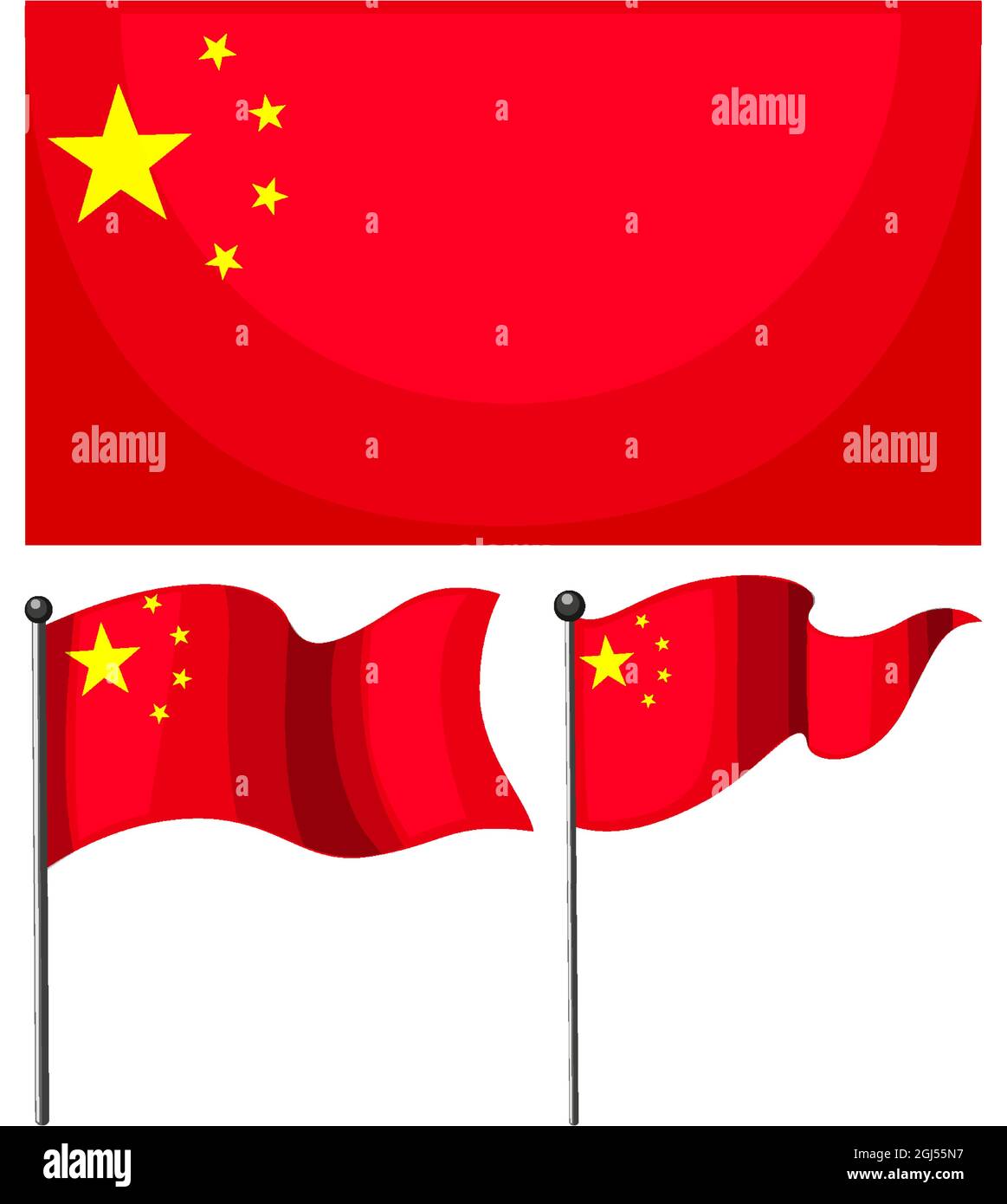 Flag of China in different shapes isolated illustration Stock Vector ...