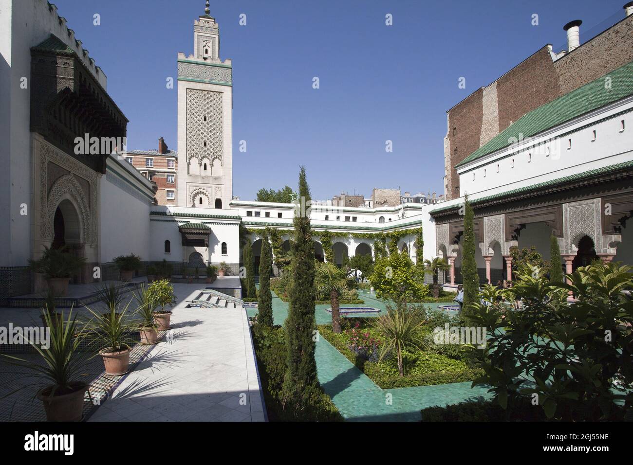France. Paris (75) 5th arr. Gardens of the Great Mosque of Paris, Latin ...
