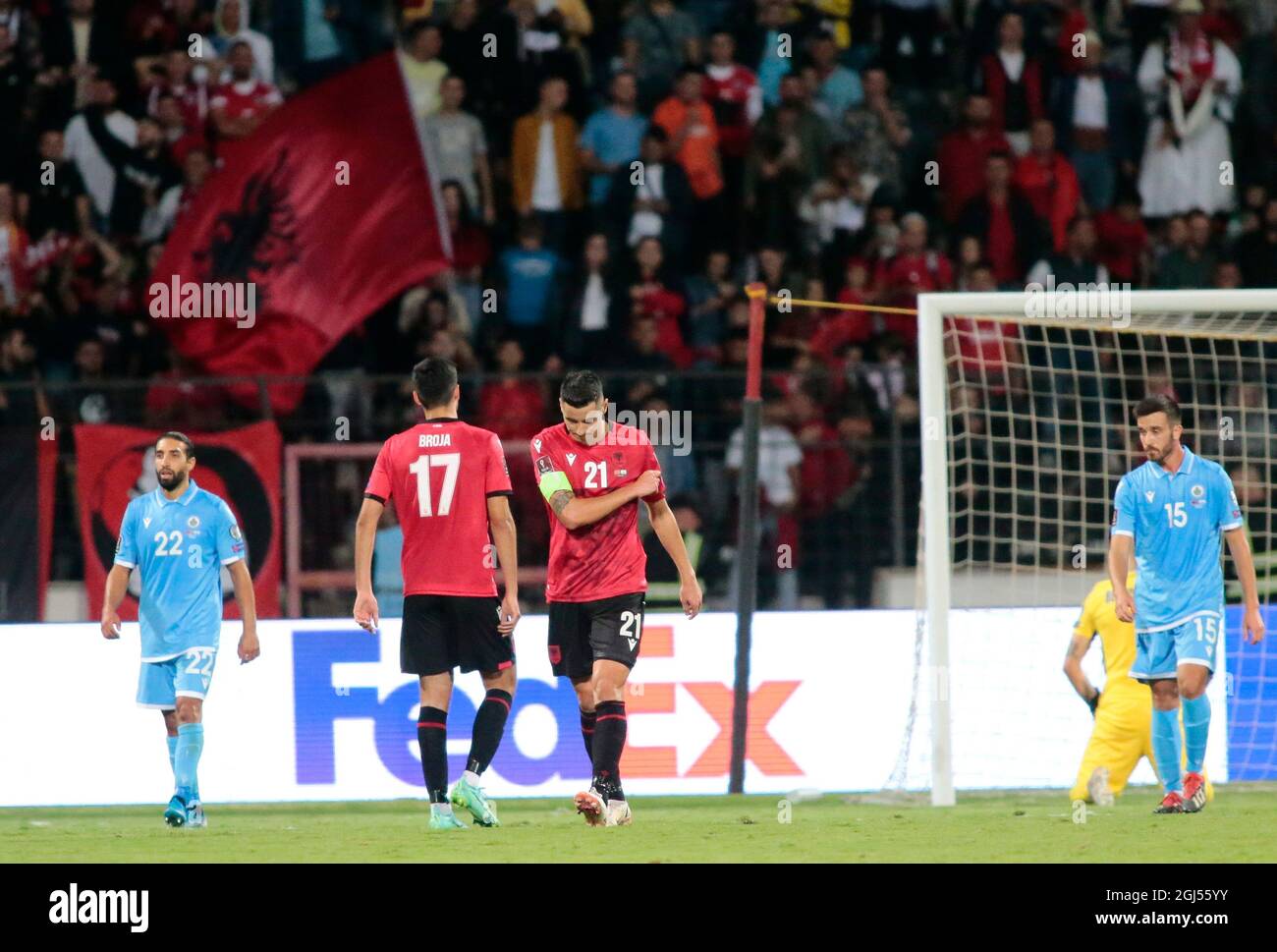 Odise Roshi (Albania) during the Fifa World Cup Qualifiers , Qatar 2022 ...