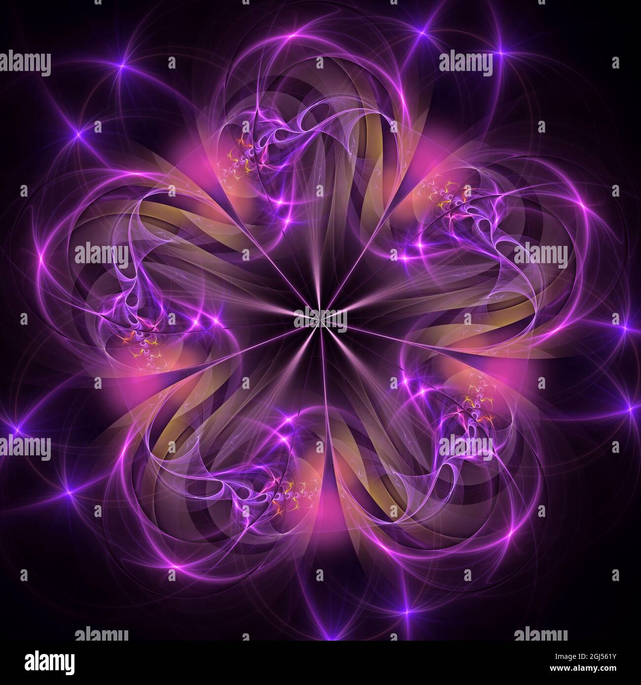 Flame Fractal Flower Design Stock Photo - Alamy