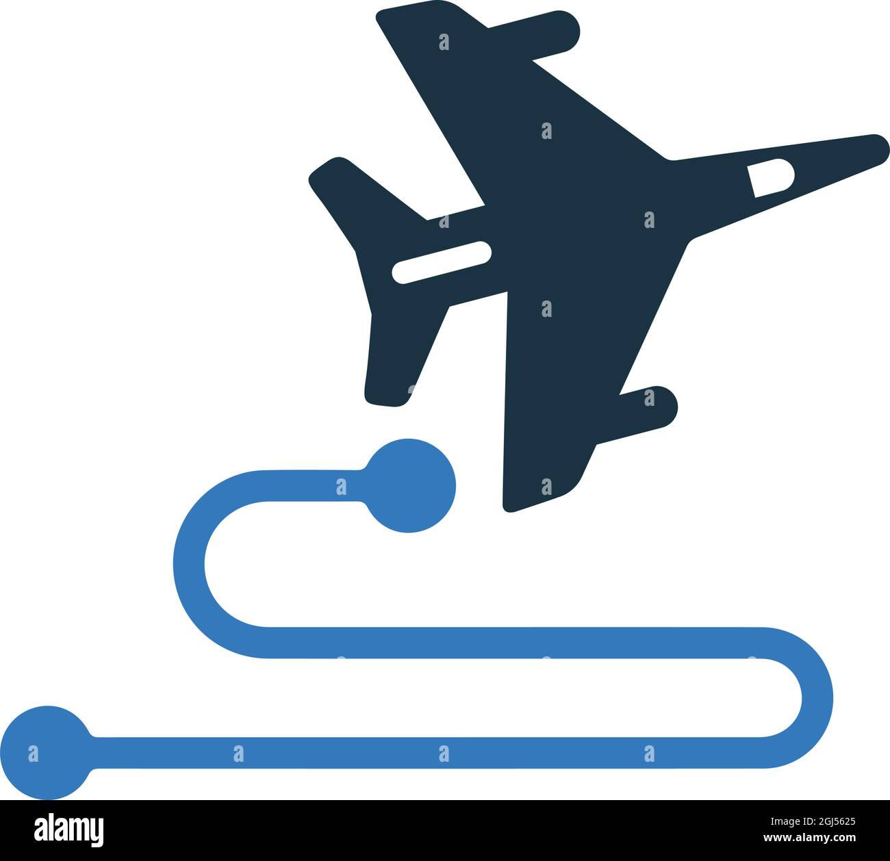 Flight, route icon - Simple editable vector EPS file Stock Vector Image ...