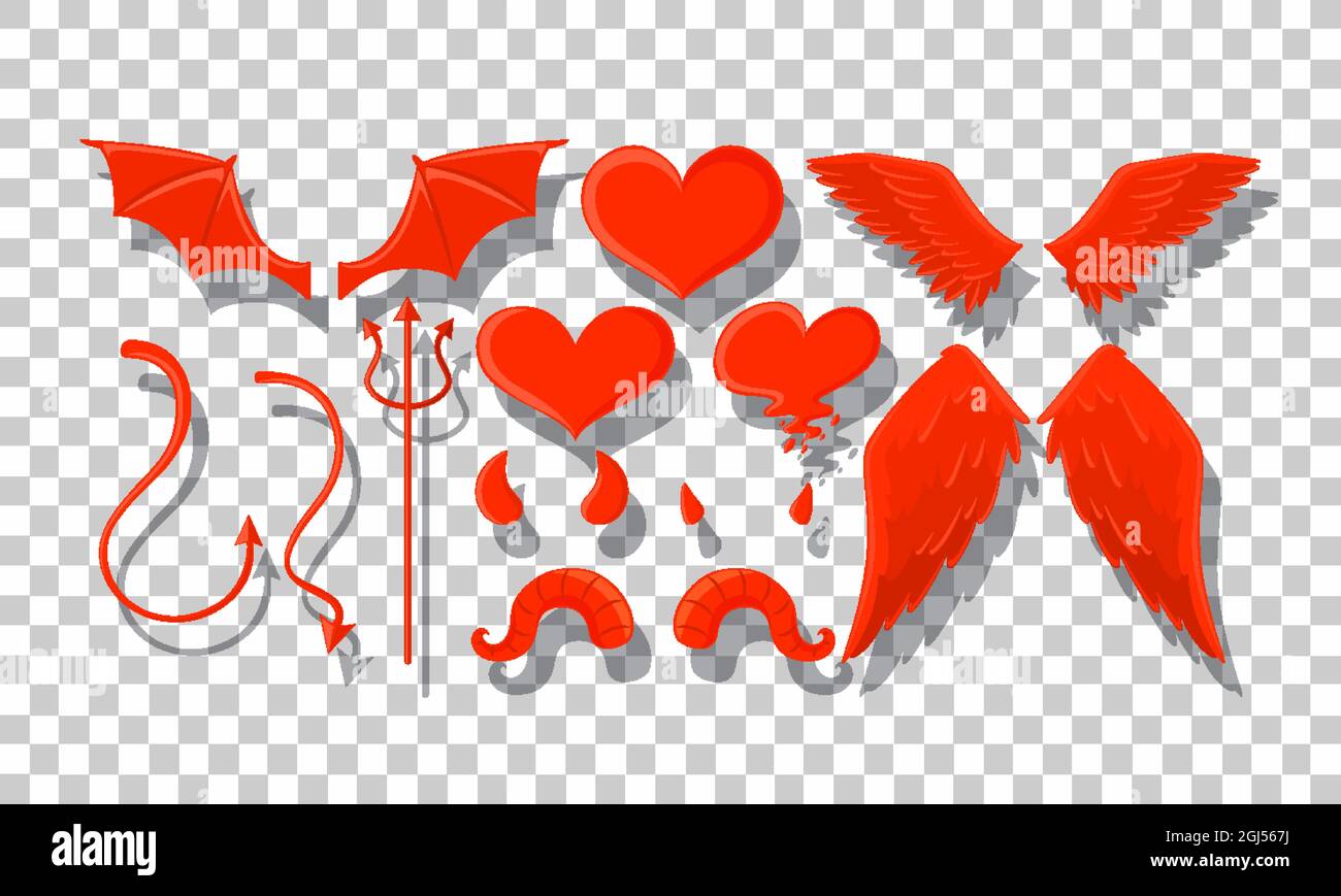 Set of devil and angel object decor illustration Stock Vector Image ...