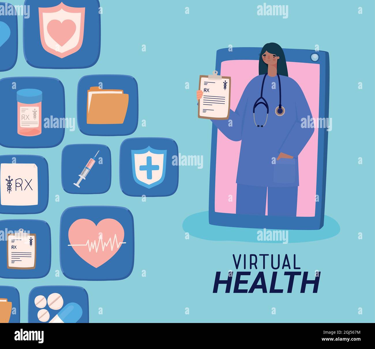 virtual health poster Stock Vector Image & Art - Alamy