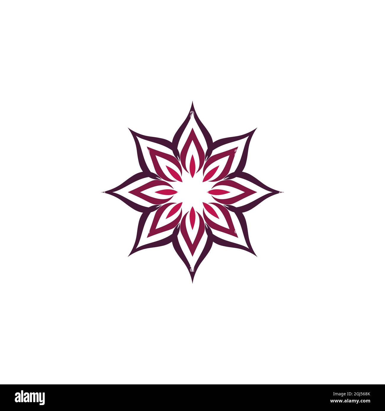 Beautiful flower or star decoration vector logo icon. elegant nature ...