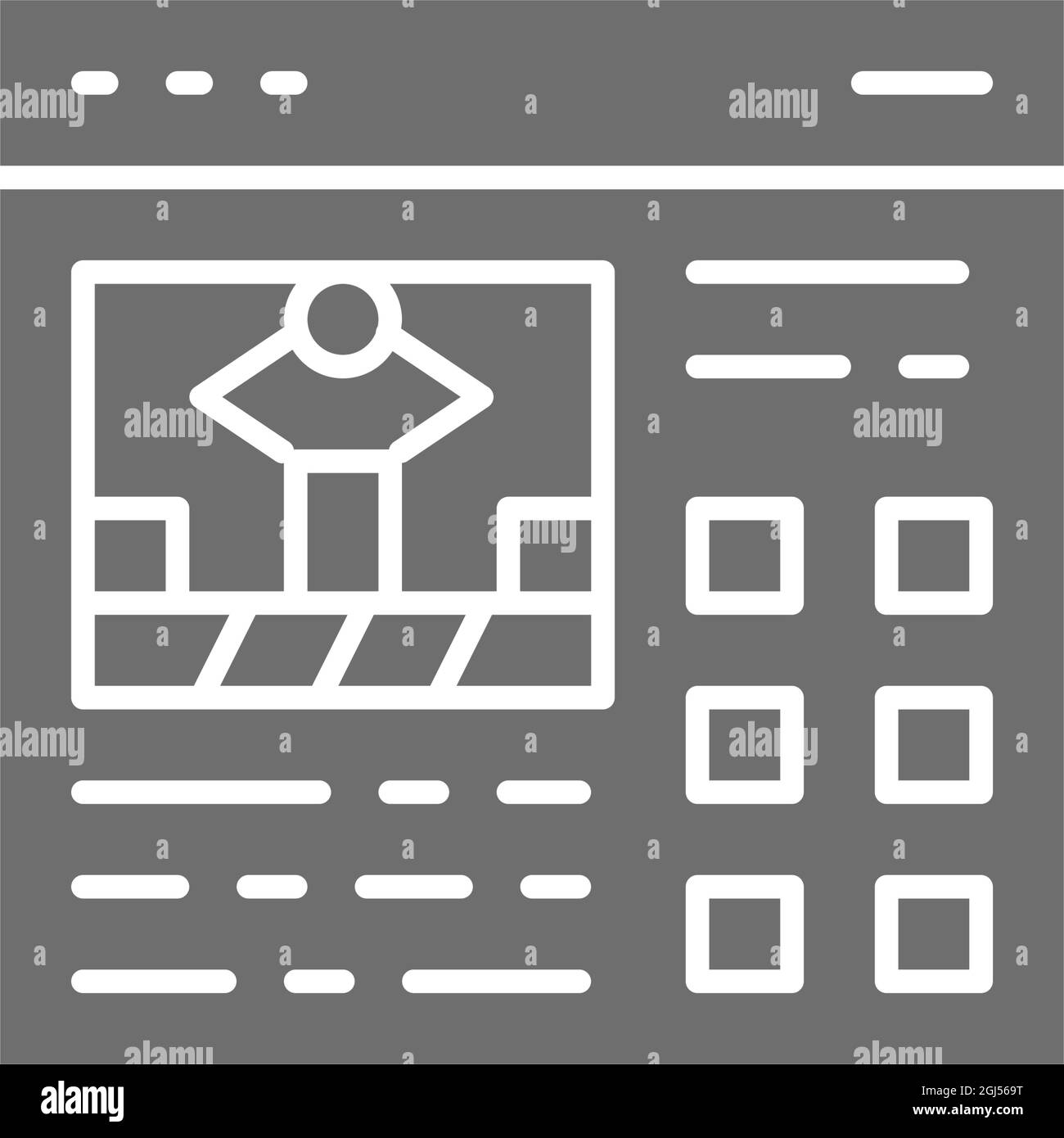 Project presentation, manual to mechanism grey icon Stock Vector Image ...