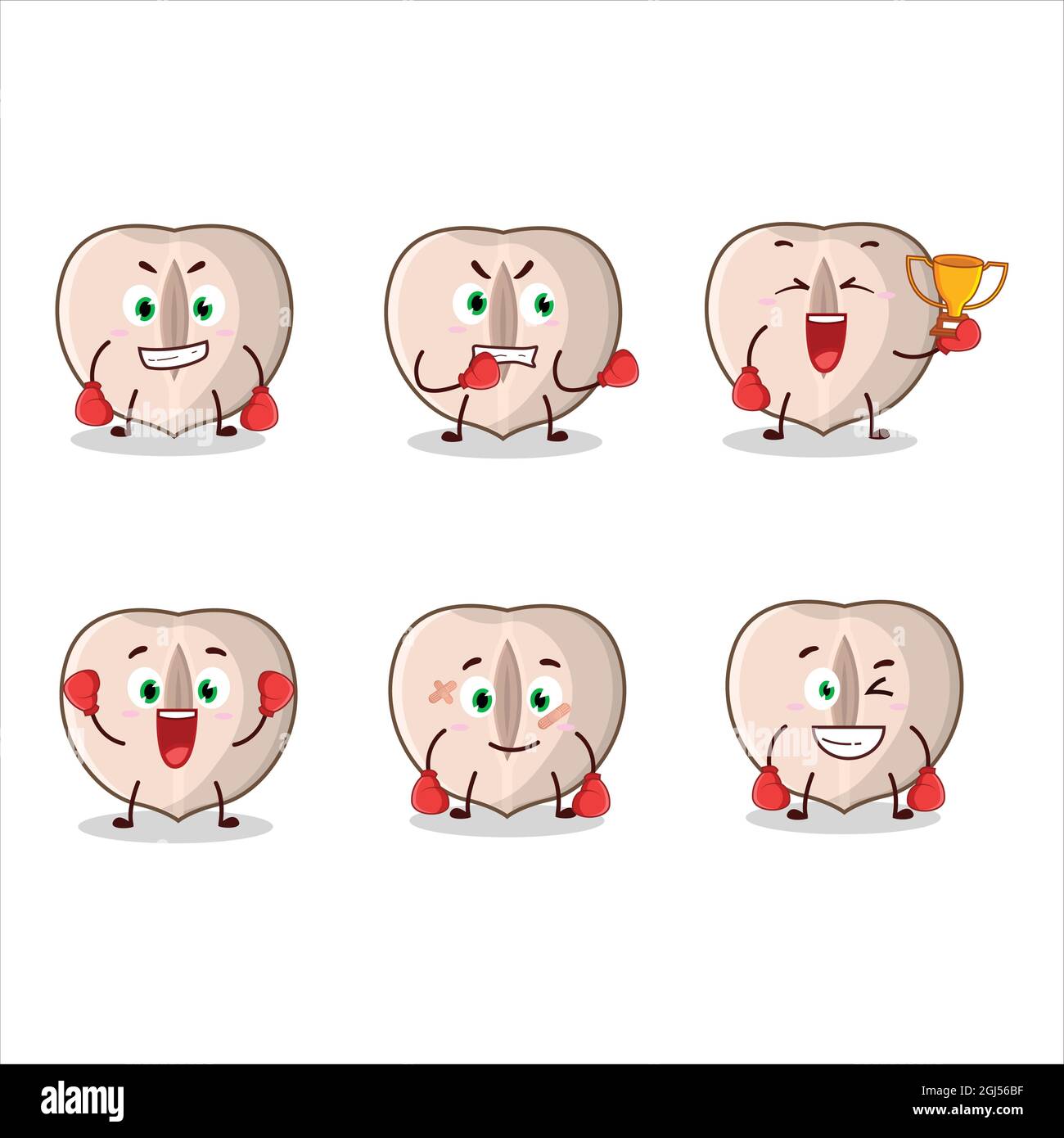 A sporty slice hazelnut boxing athlete cartoon mascot design. Vector ...