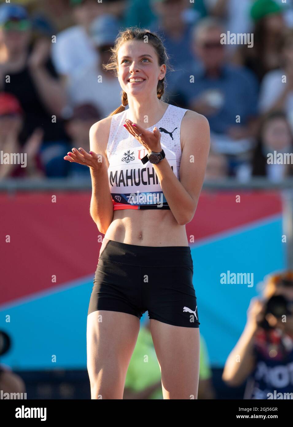 ZURICH - SWITZERLAND 8 SEP 21: Yaroslava Mahuchikh of Ukrain competing ...