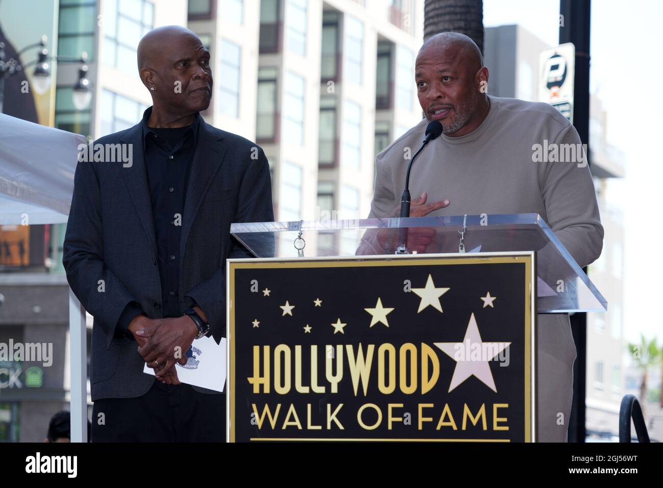 Radio personality Kurt Alexander aka Big Boy (left) listens at George ...