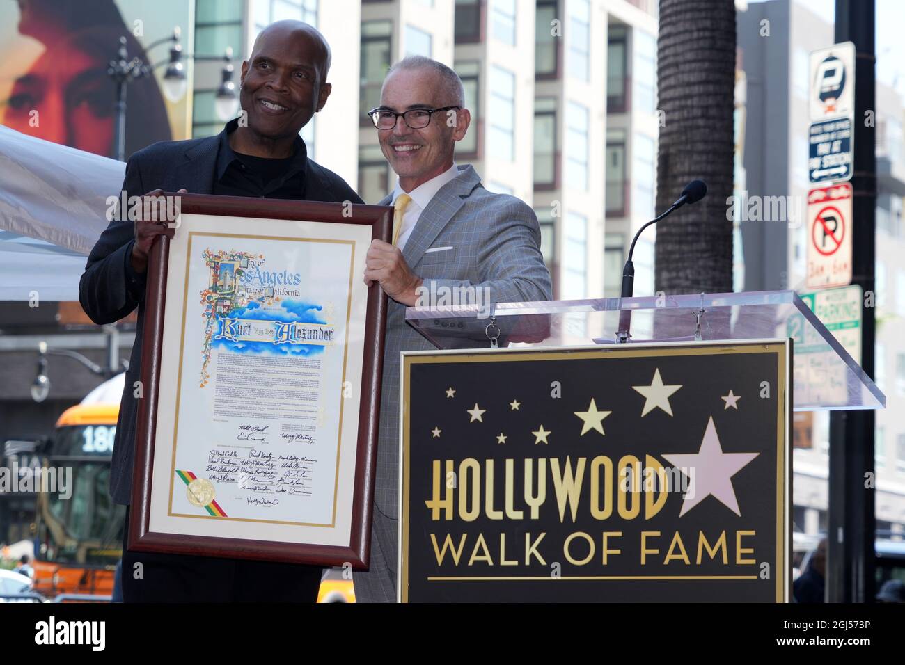 Radio personality Kurt Alexander aka Big Boy (right) poses with a ...