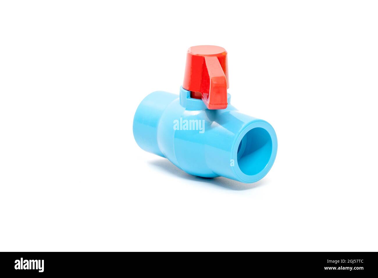 1/2" PVC ball valve for plastic pipe service repair isolated on white ...