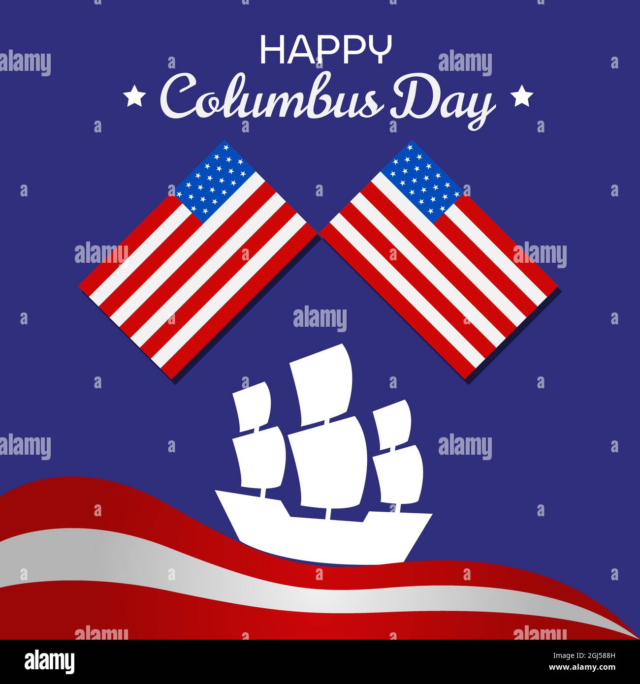 Illustration vector design of Columbus Day template Stock Vector Image ...