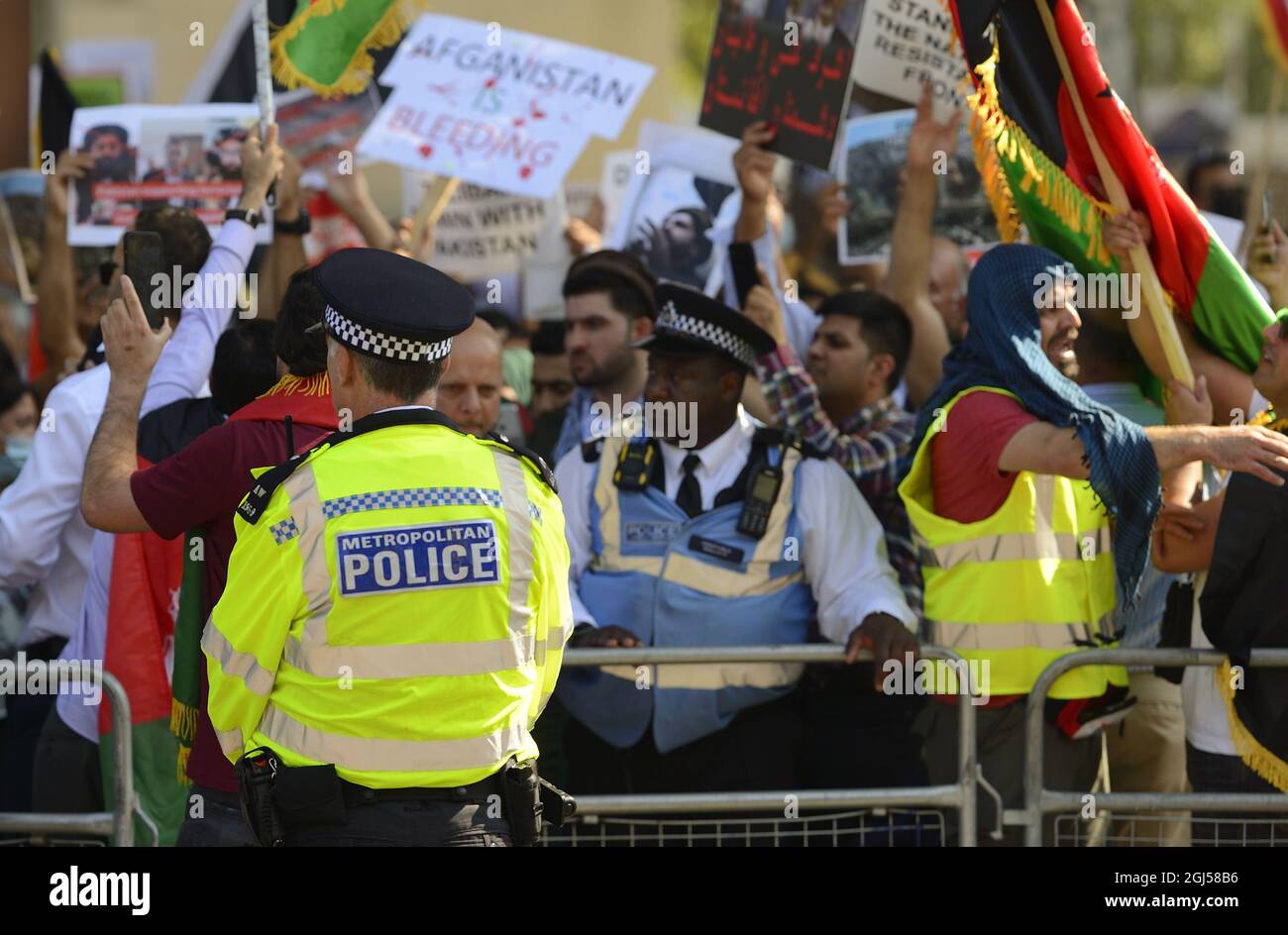 London, England, UK. Metropolitan police and police liaison officers at ...