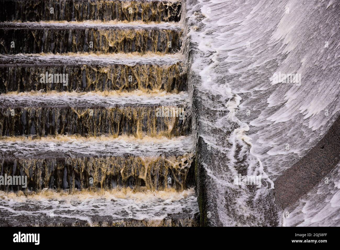 Altarichard Dam on the River Bush in County Antrim, Northern Ireland ...