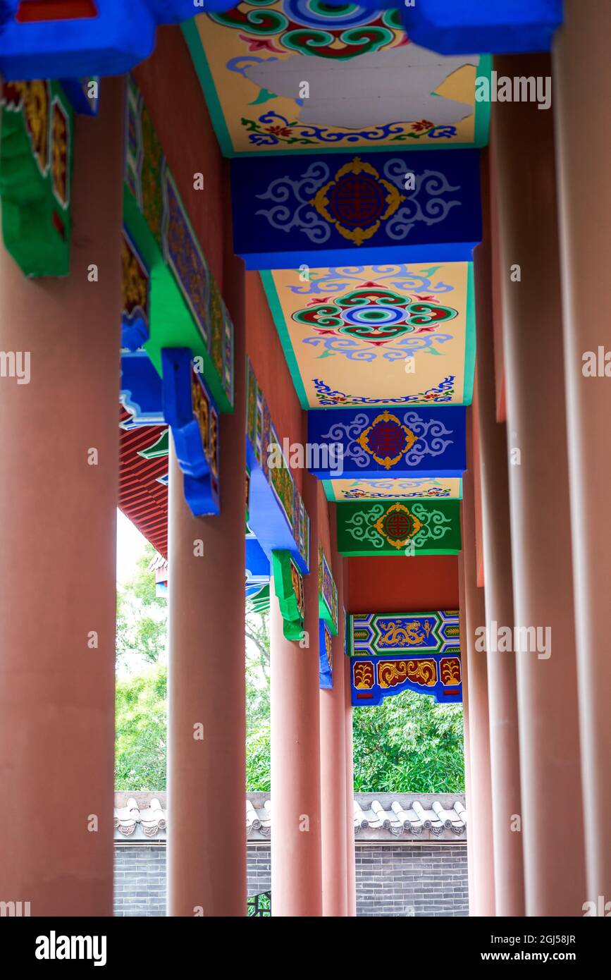 Colorful roofs of ancient Chinese Lingnan-style buildings Stock Photo ...