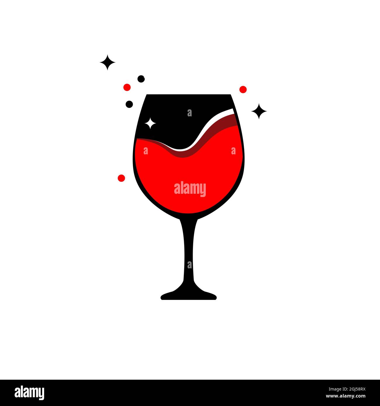 full Glass of wine - symbol or logo. Red Wine glass isolated Stock ...