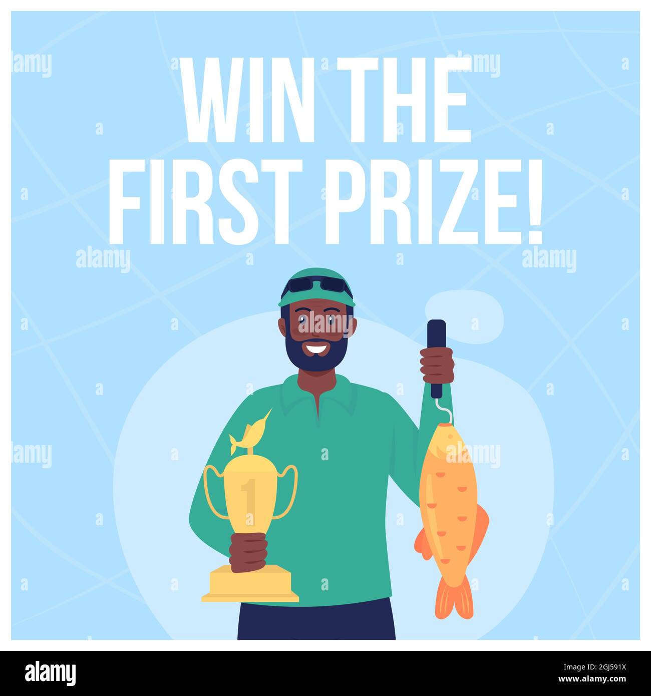 Fishing tournament social media post mockup Stock Vector Image & Art ...