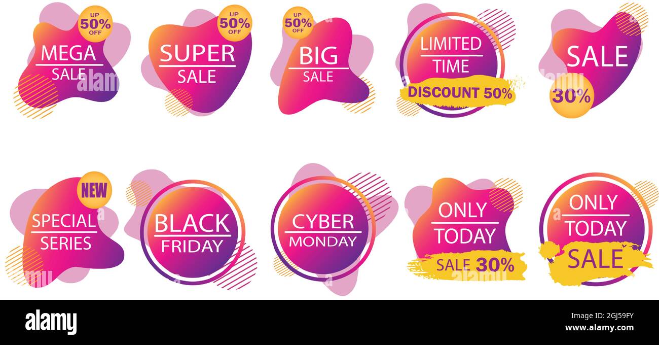Set of web templates, discount advertising background - Vector ...