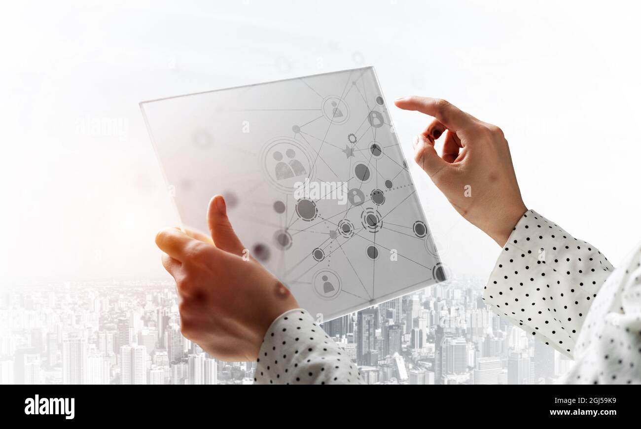 Double exposure concept of human resources management Stock Photo - Alamy