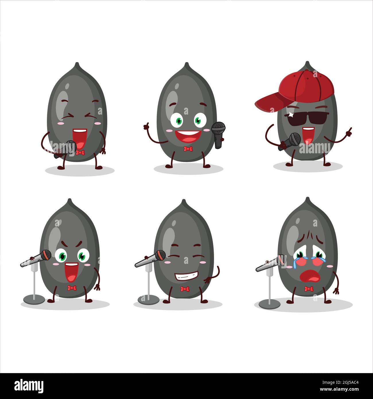 A Cute Cartoon design concept of sunflower seeds singing a famous song ...