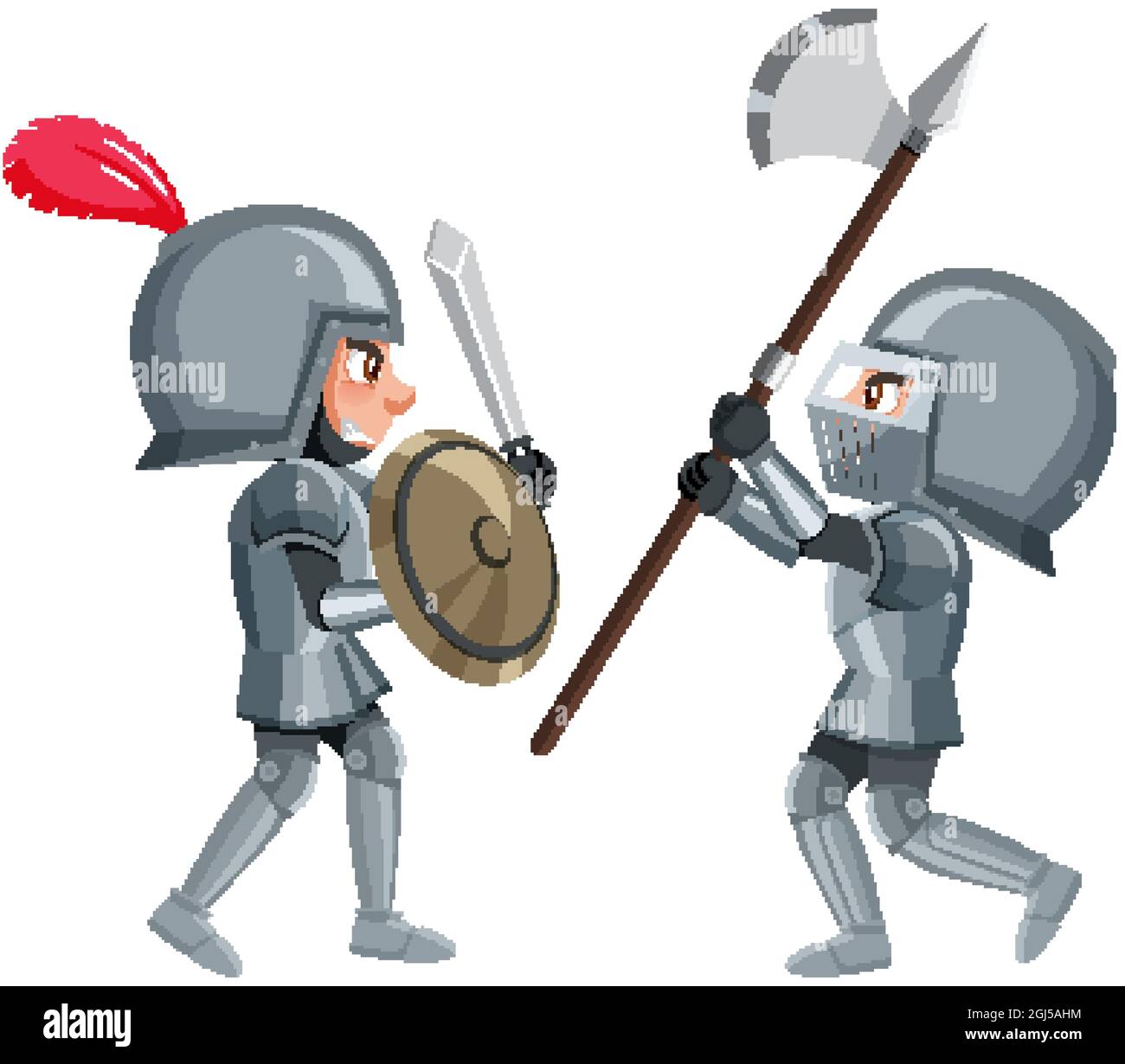 Knight cartoon character on white background illustration Stock Vector ...
