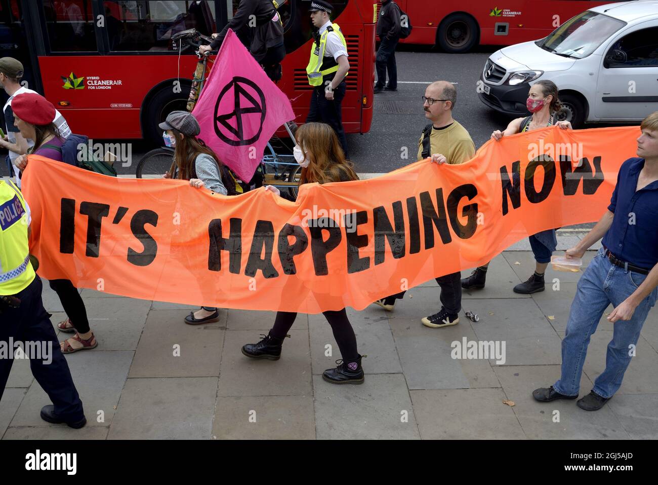 London, UK. Extinction Rebellion climate protest in the City of London ...